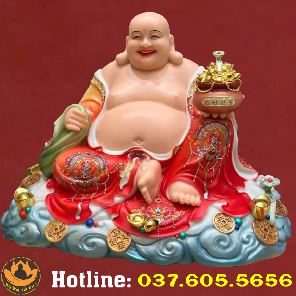 Tượng di lặc cẩm thạch đỏ